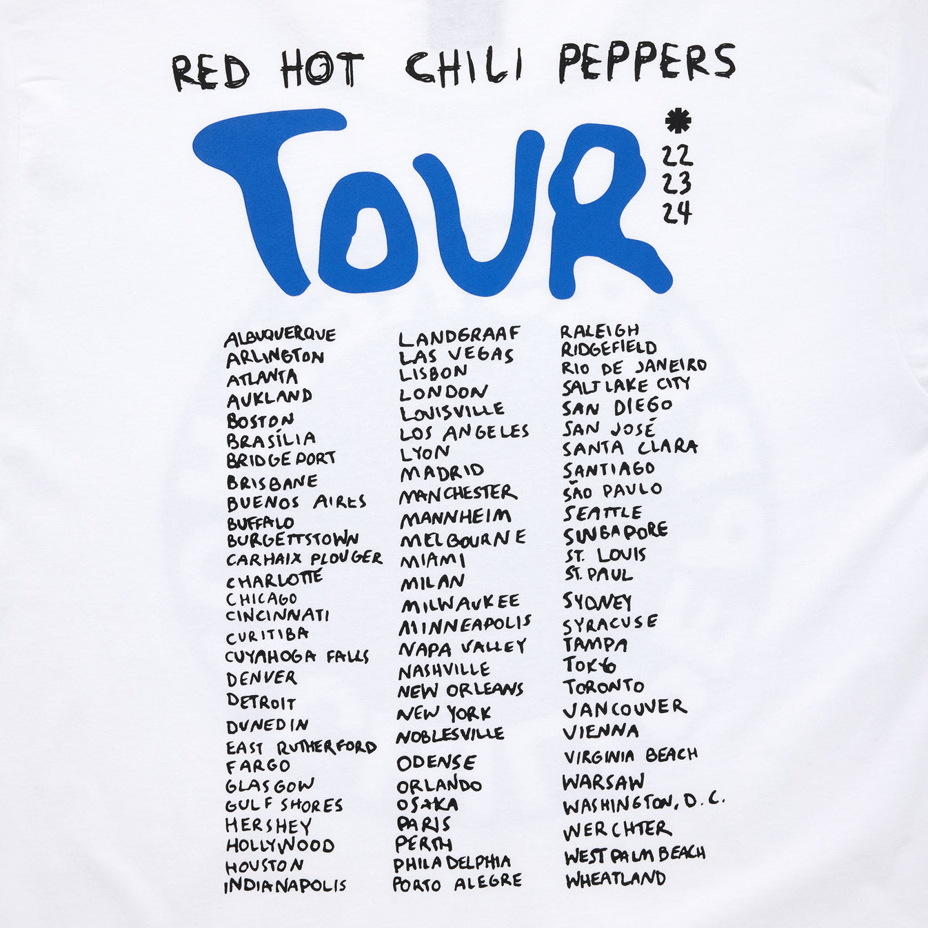 Classic Tour Tee 2024 - Blue/Black – Red Hot Chili Peppers